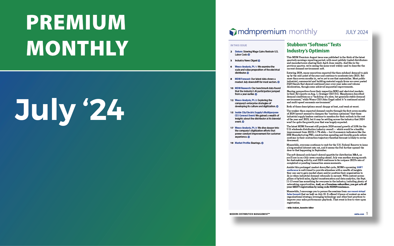 July 2024 Premium Monthly Report - Modern Distribution Management