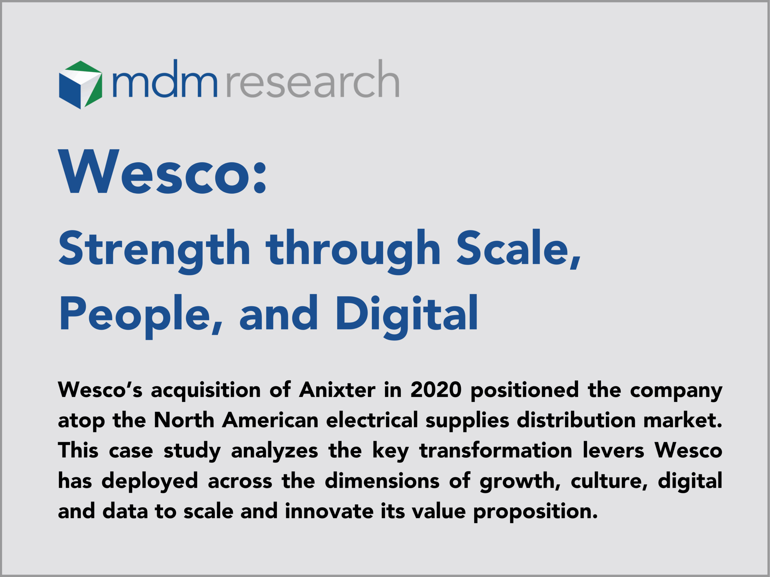 Wesco Case Study - Modern Distribution Management